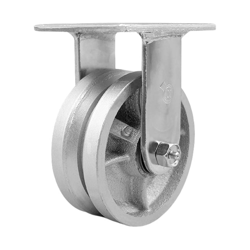 5 Inch V Groove Semi Steel Wheel Rigid Caster with Roller Bearing ...