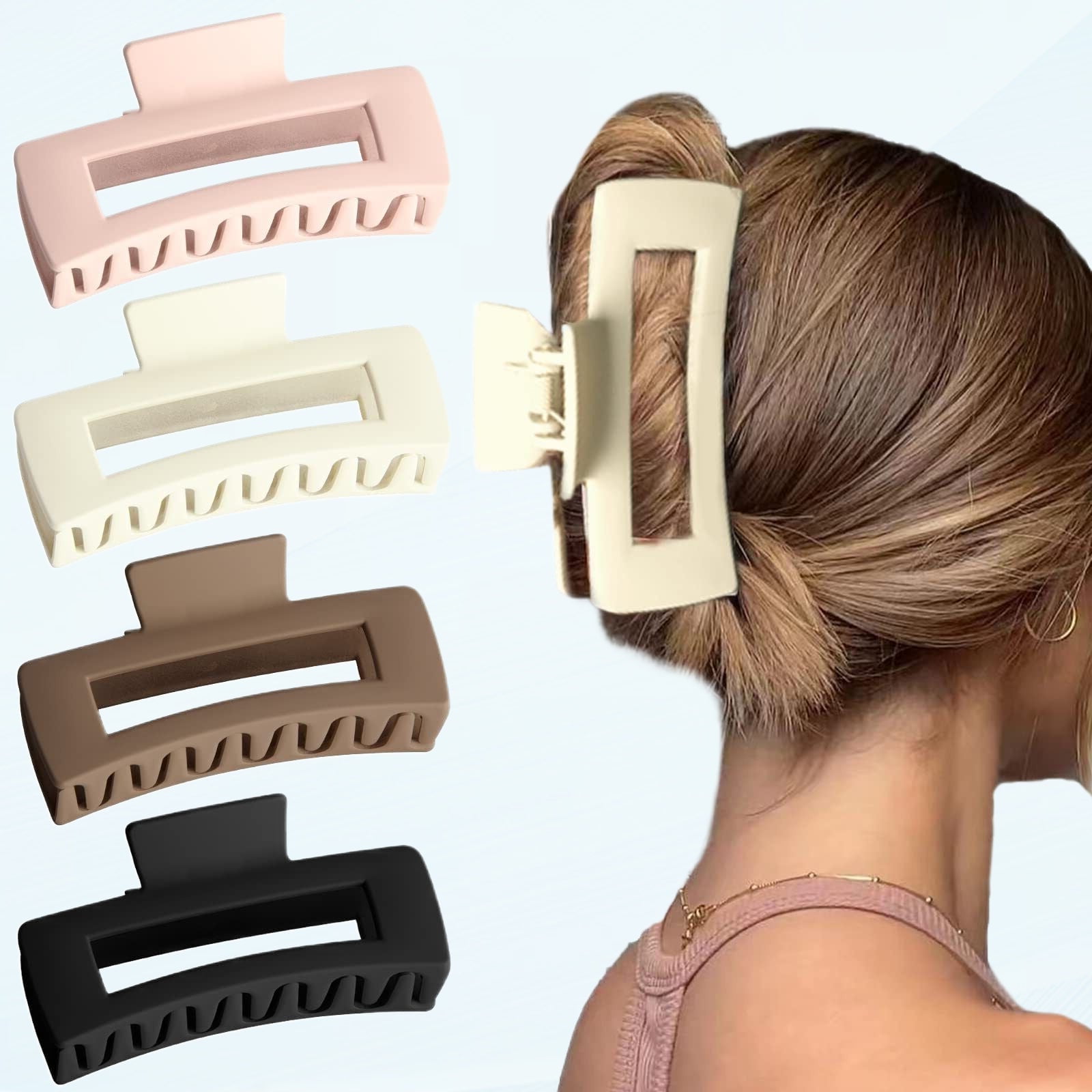 5 Inch XL Claw Clips for Thick Hair, 4PCS Jumbo Hair Clips for Long ...