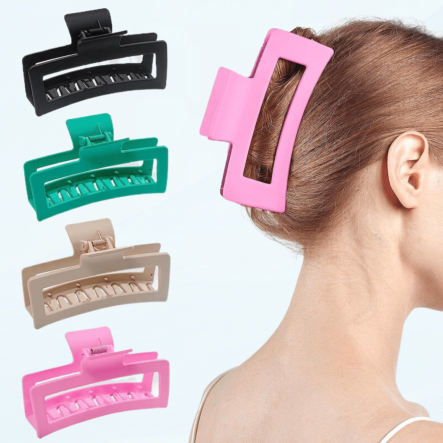 5 Inch jumbo Claw Clips - 4 Pack Extra Large Hair Clips for Thick and ...