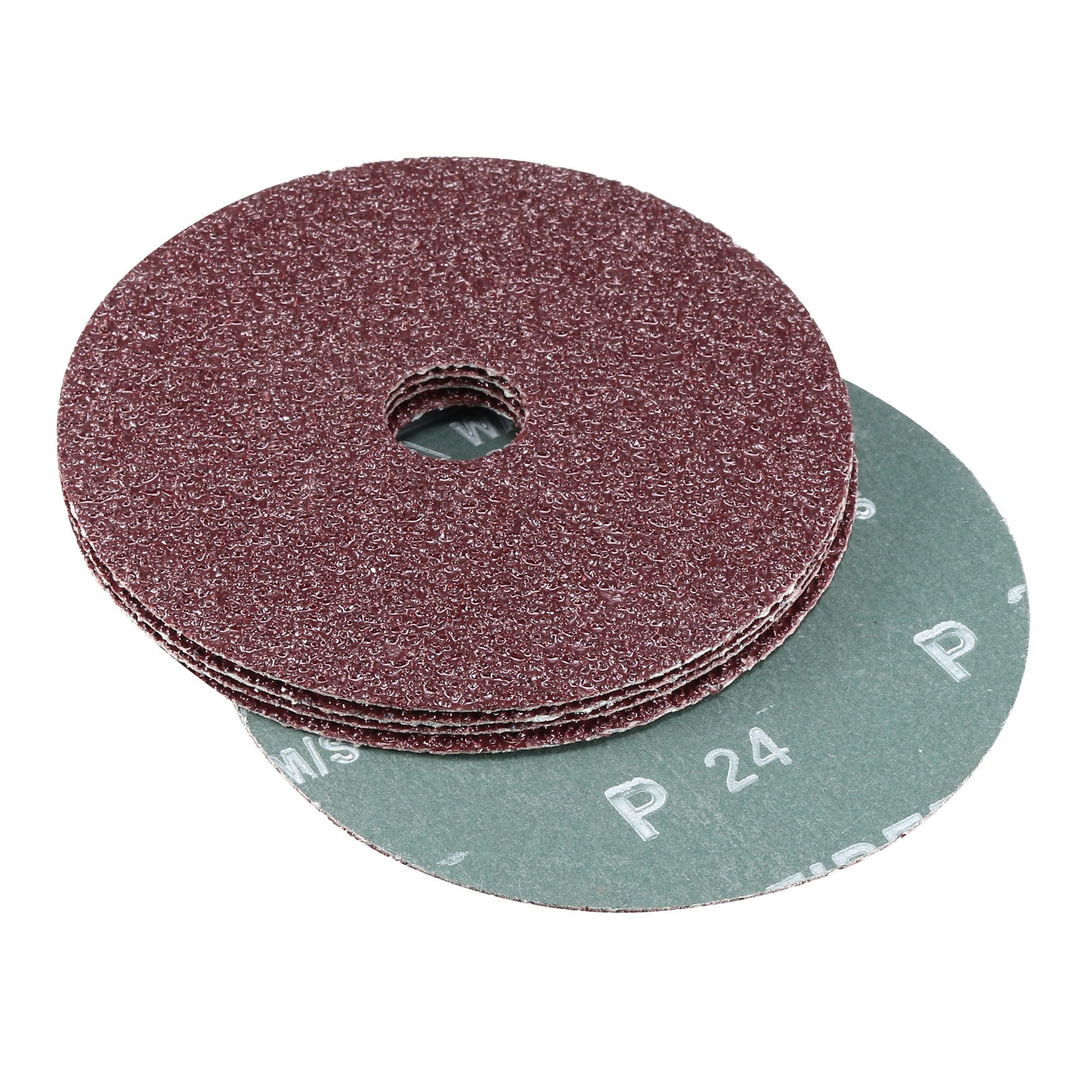 5-Inch x 7/8-Inch Aluminum Oxide Resin Fiber Discs, Center Hole 24 Grit ...