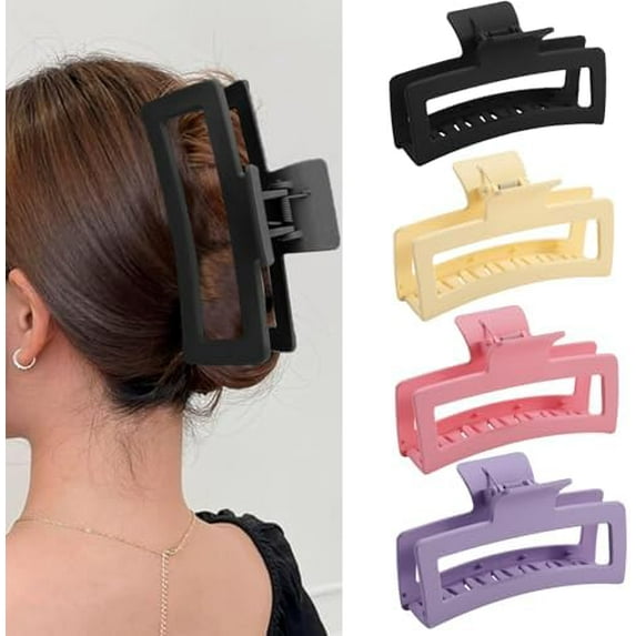 5 Inche Claw Clips for Thick and Long Hair, 4 Pack Xl Matte Non-slip ...