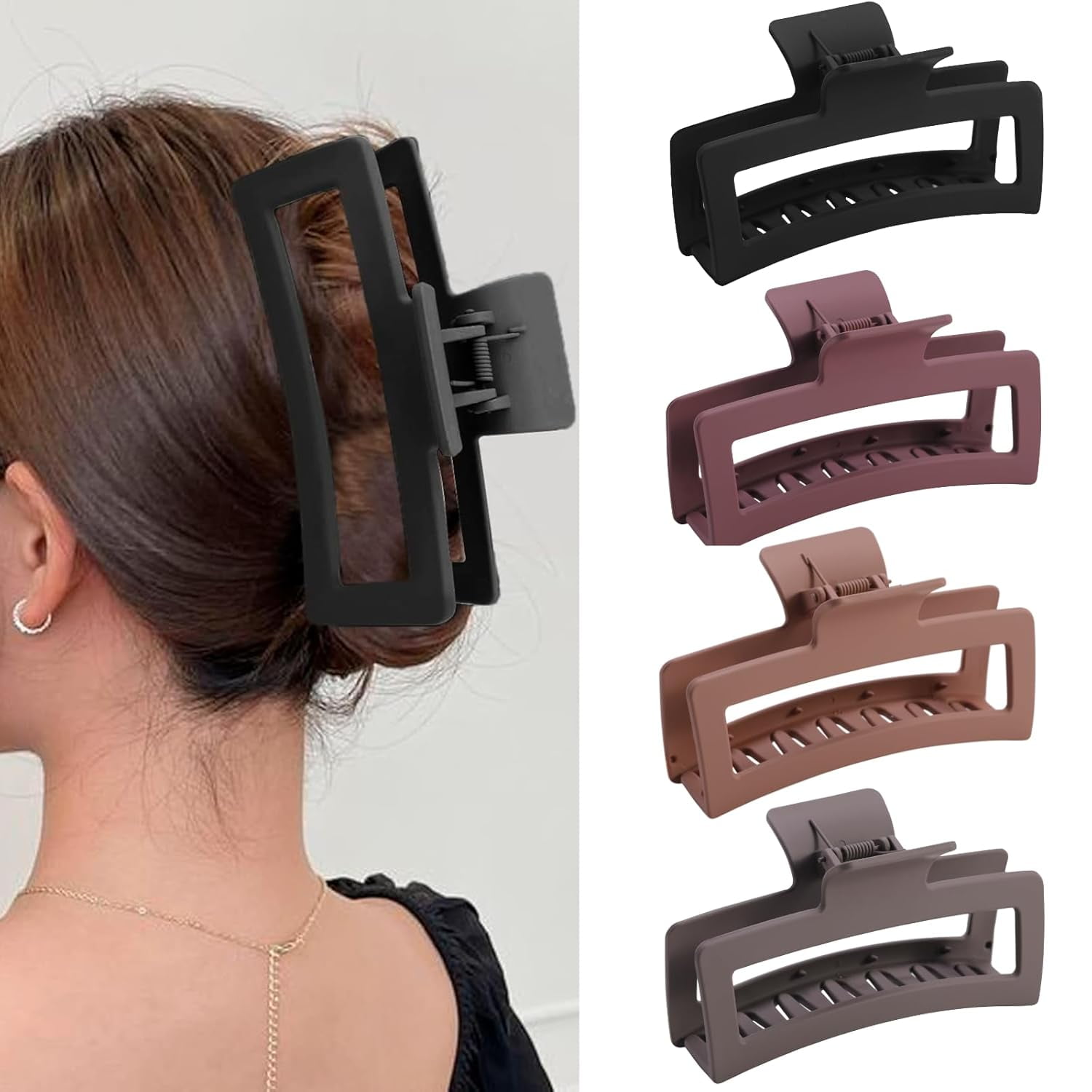 5 Inche Extra Large Claw Clips for Thick and Long Hair, 4 Pack Xl Jumbo ...