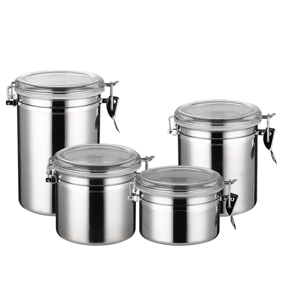5 Inches Stainless Steel Sealed Food Storage Containers Airtight Cans ...