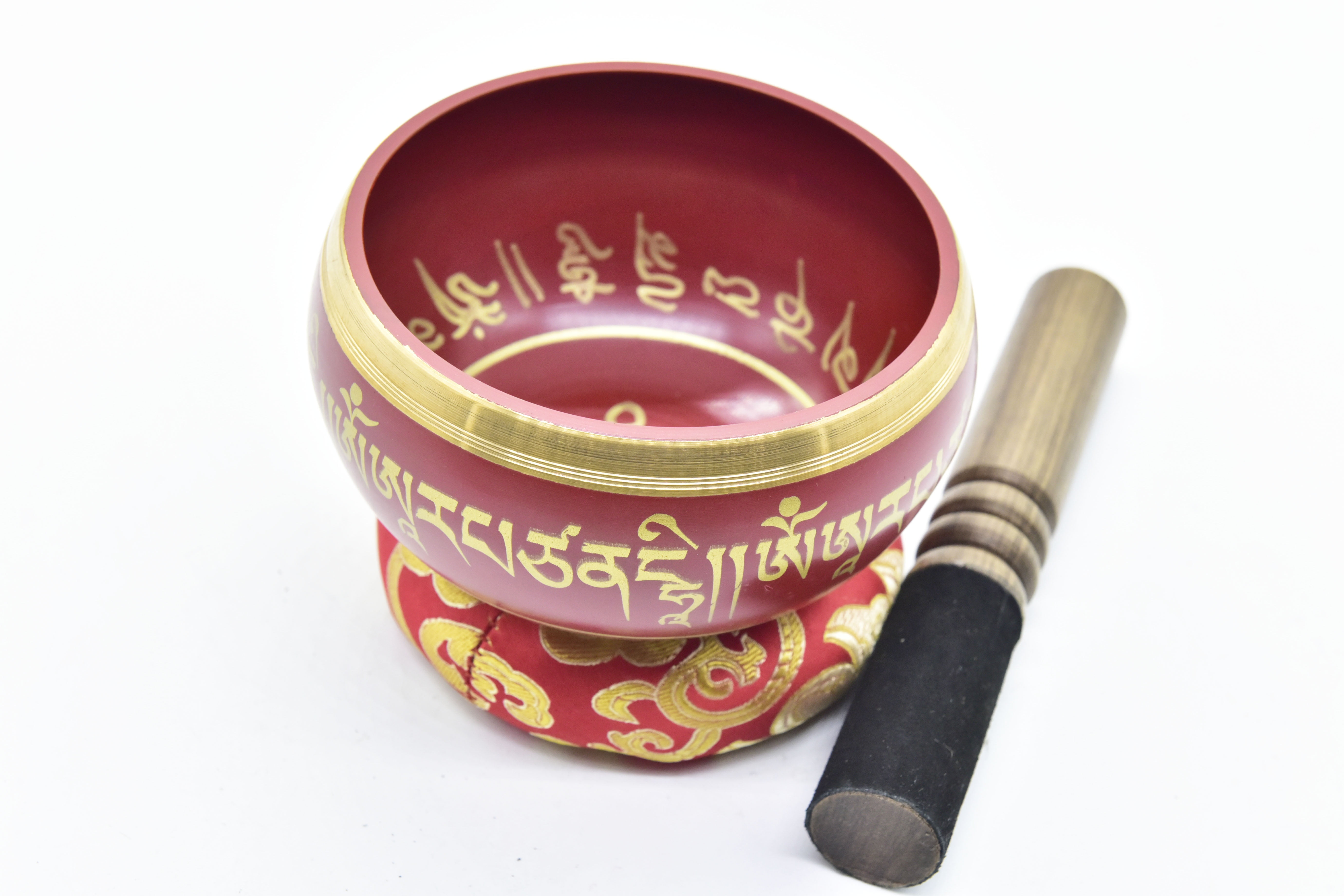 5 Inches Tibetan Hand Printed Singing Bowl Set - for Meditation ...