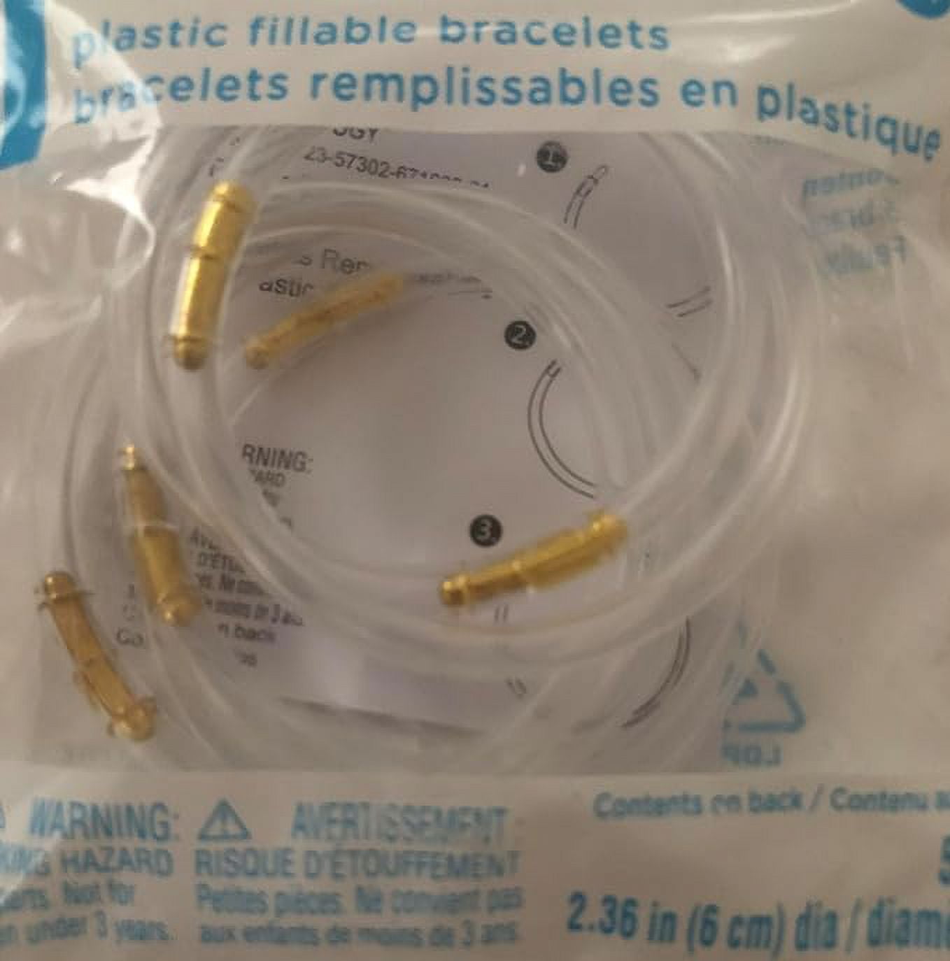 5-Individual Clear Plastic Fillable Bracelets 2.36 in Diameter (6 cm ...