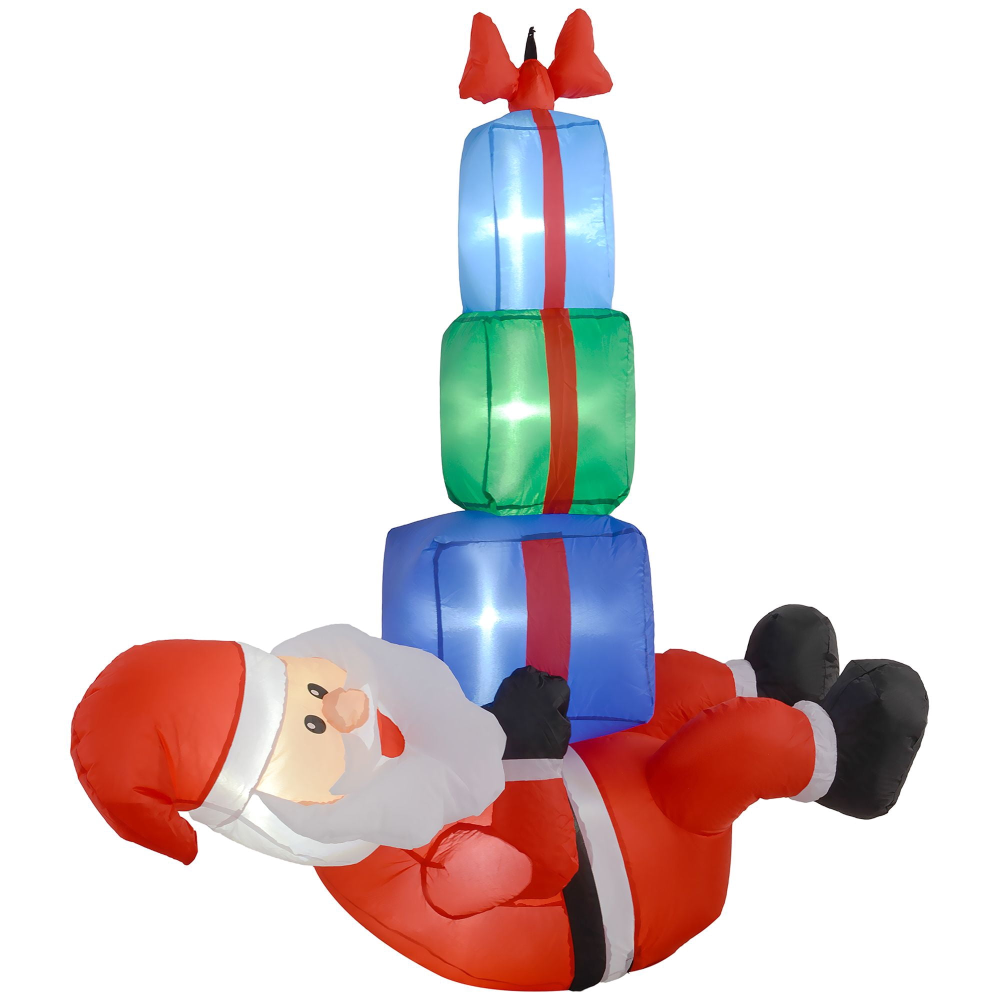 5' Inflatable Santa Claus, Outdoor Blow-Up Santa & Three Gift Boxes w ...