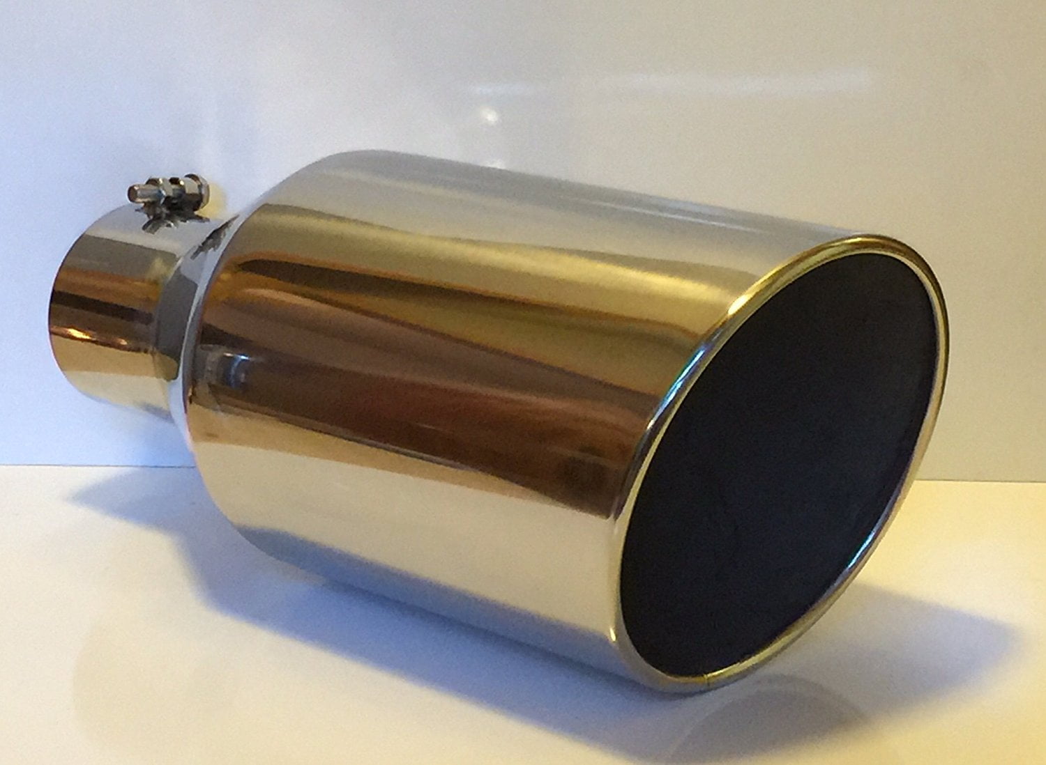 5" Inlet x 7" Oulet x 15" Long Rolled Edge Polished Stainless Diesel ...