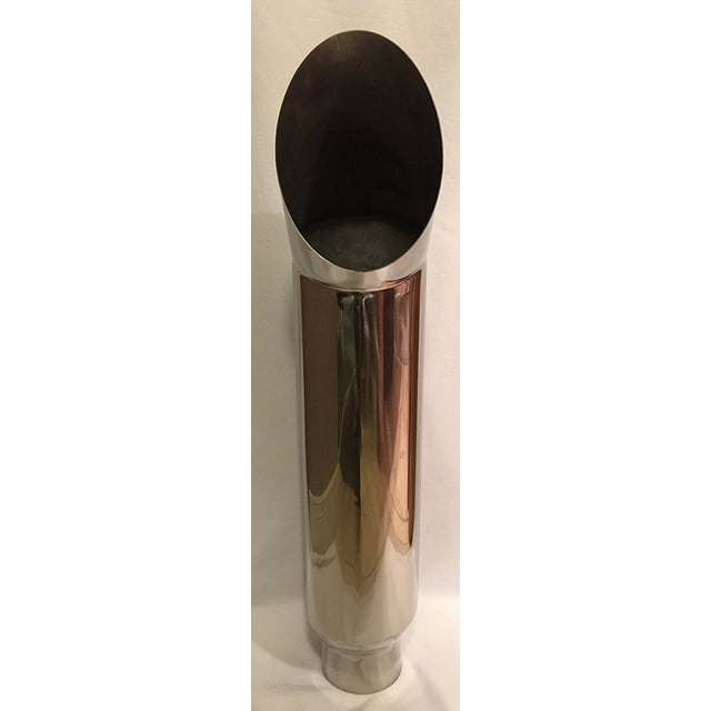 5" Inlet x 7" Outlet x 36" Tall Polished Stainless Diesel Exhaust CAT ...