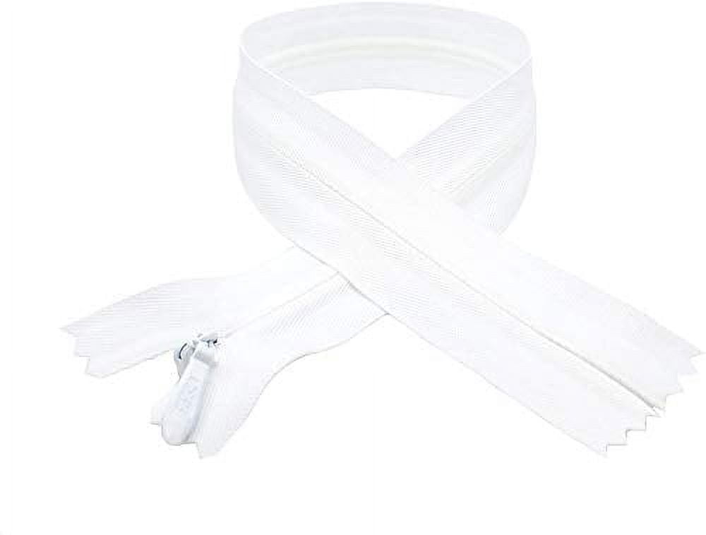 #5 Invisible Bridal Wear YKK (Conceal) White Zipper - Closed Bottom - Color White - Made in The ...