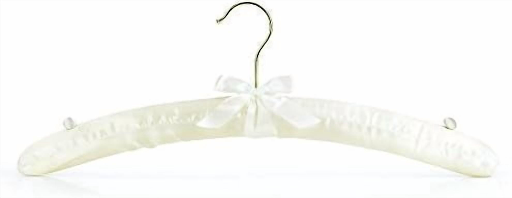 5 Ivory 17inch Satin Padded Top Garment Wedding Clothes Coat Hangers ...