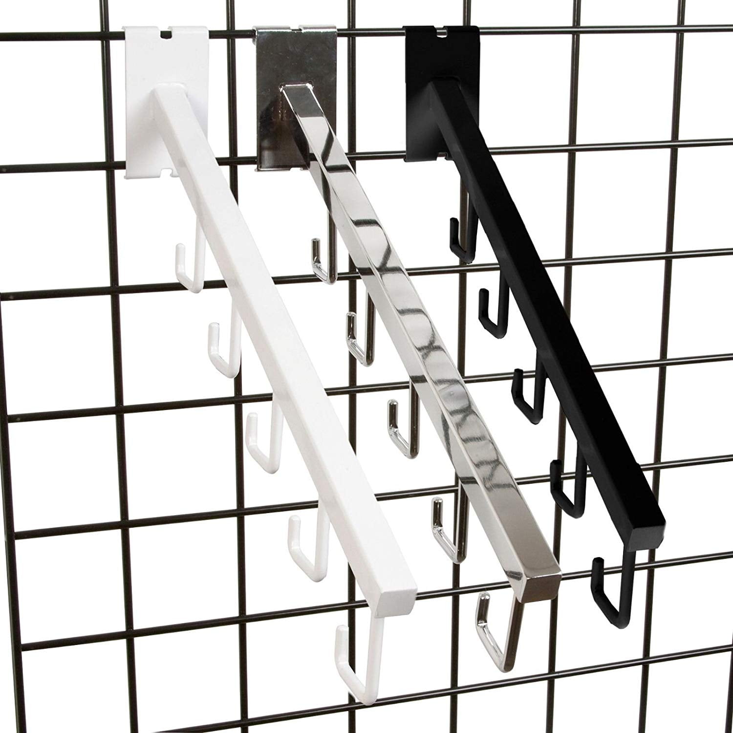 5 J Hook Gridwall Waterfall - 18" L Square Tube Faceout Hook for Grid ...