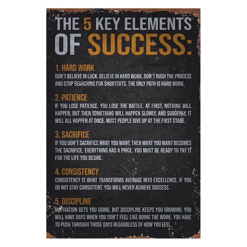 THE 5 KEY ELEMENTS OF SUCCESS Novelty Tin Metal Sign Plaque Bar Pub ...