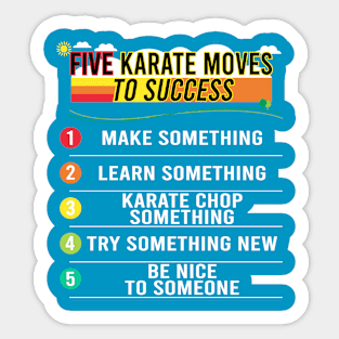 5 Karate Moves To Success Sticker Phone Decal Water Bottle Stickers Car ...