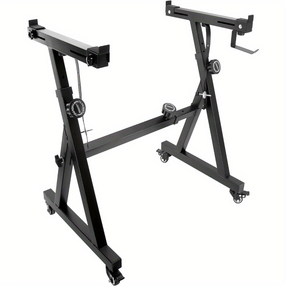 5 Keyboard Stand Wheels • Black Professional Height Width Adjustable Z ...