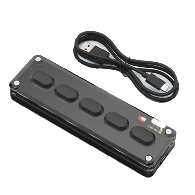 5 Keys Custom Keypad Macro Programmable Bluetooth-Compatible Keyboard Copy Paste RGB Button ...