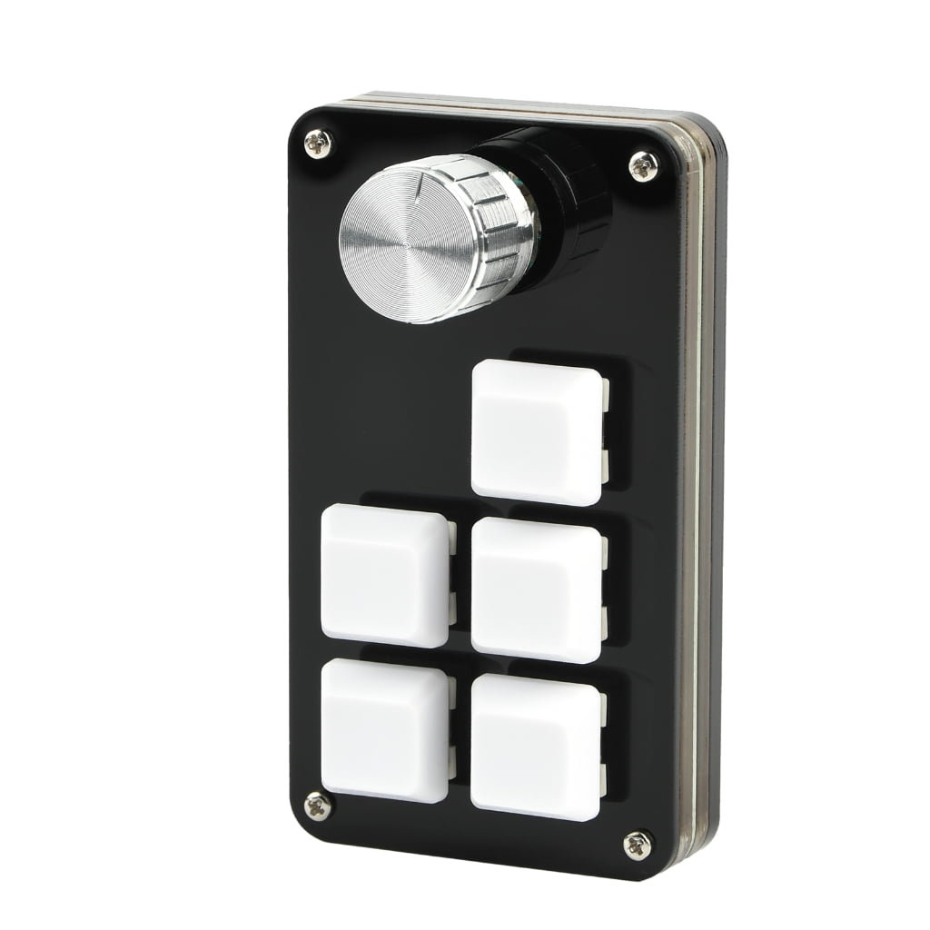 5 Keys Programmable Keyboard with Knob Function Programming Macro Portable Macropad for Office ...