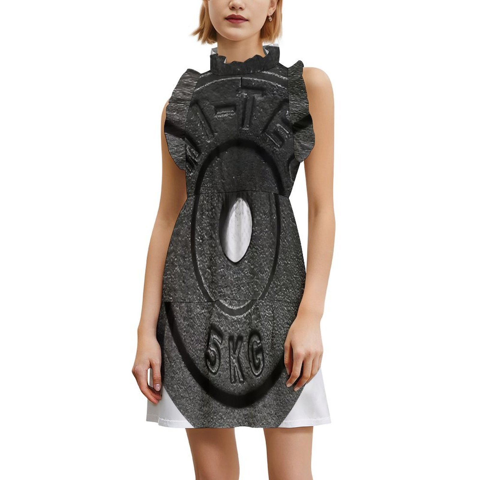 5 Kilograms Women's Fashion Casual Dress Summer Stand Up Collar Ruffles ...