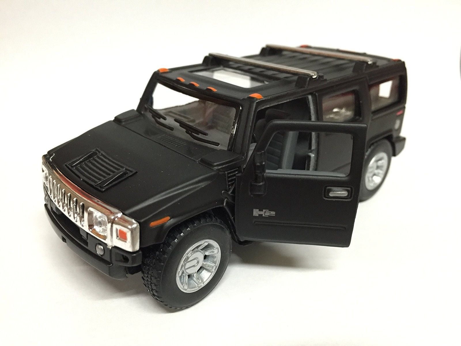 5" Kinsmart 2008 Hummer H2 SUV 1:40 Diecast Toy Car Model Matte Black ...