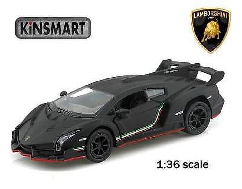 5" Kinsmart Lamborghini Veneno Diecast Model Toy Car 1:36 Matte Black ...