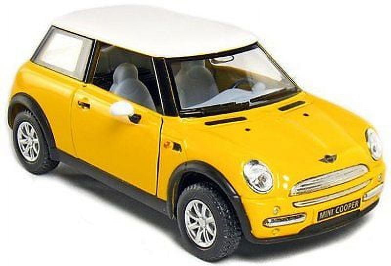 5" Kinsmart Mini Cooper Diecast Model Toy Car 1:28 Pull Action Yellow ...