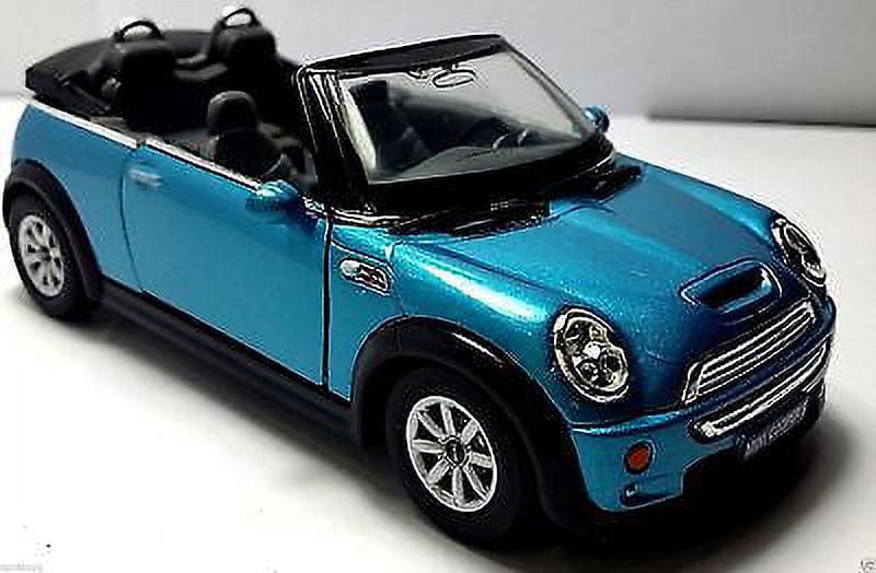 5" Kinsmart Mini Cooper S Convertible Diecast Model Toy Car 1:28 Blue ...
