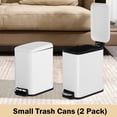 5 L / 1.3 Gallon Trash Can with Lid,Step Pedal Trash Bin Slim Trash Can ...
