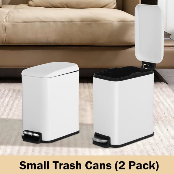 5 L / 1.3 Gallon Trash Can with Lid,Step Pedal Trash Bin Slim Trash Can ...