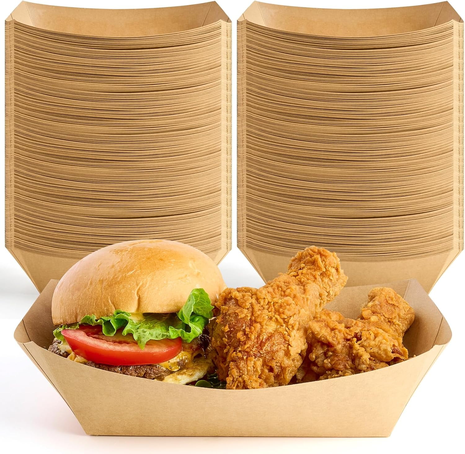 5 LB Extra Large Paper Food Trays, 100 Pack Disposable Nacho Trays ...