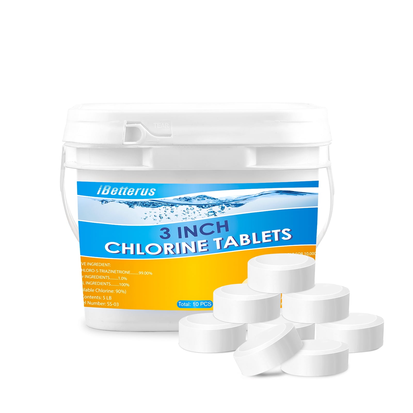 Trichlor Swim Pool Cleaner, 3 Inch Tablets, Long Lasting, 5 LB, For ...