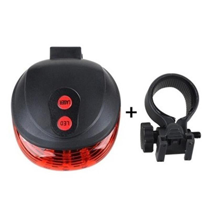 5 Led 2 Laser Bike Bicycle Light Rear Tail Flashing Safety Warning