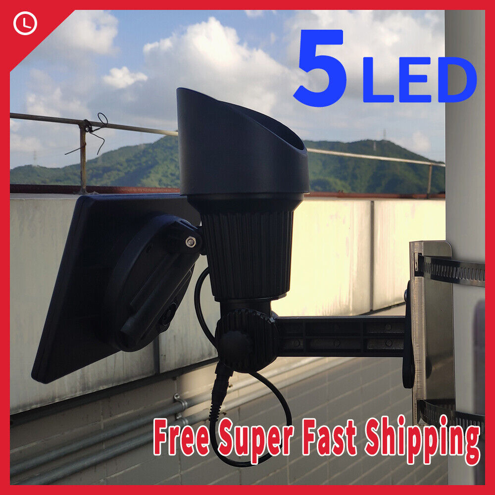 5 LED Waterproof Solar Powered Flag Pole Spot Spotlight Flagpole Bright ...