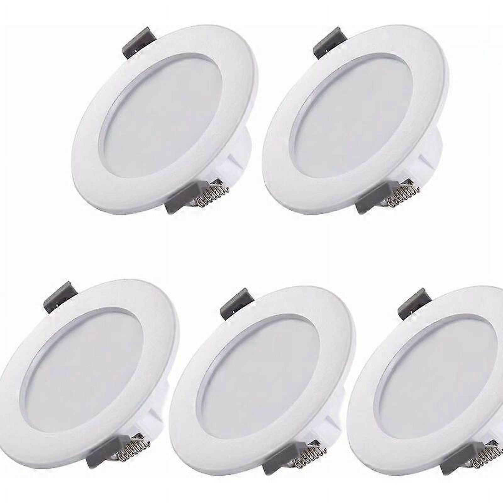 5 LED bathroom spotlights, ultra-flat IP44 25mm, 85mm, white, recessed ...