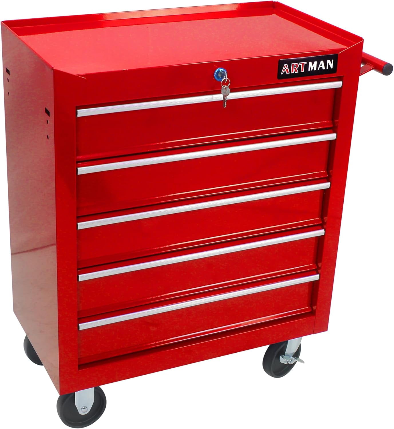 5 Large Drawers Tool Cart on Wheels,Rolling Tool Chest Tool Storage ...