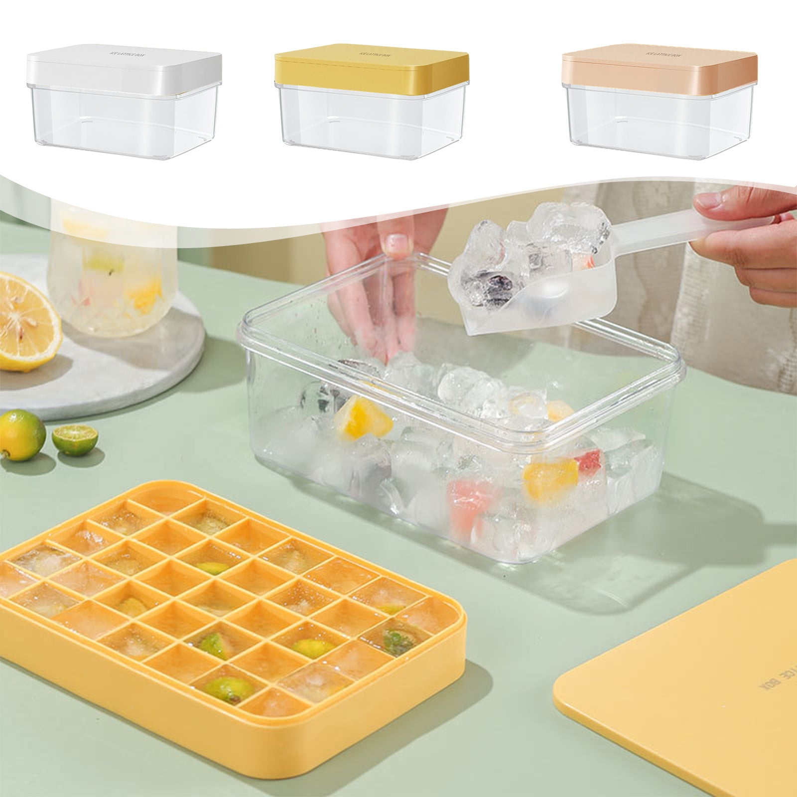 under 5, Large Ice Block Tray, 35-Block Capacity, Easy Press Design ...