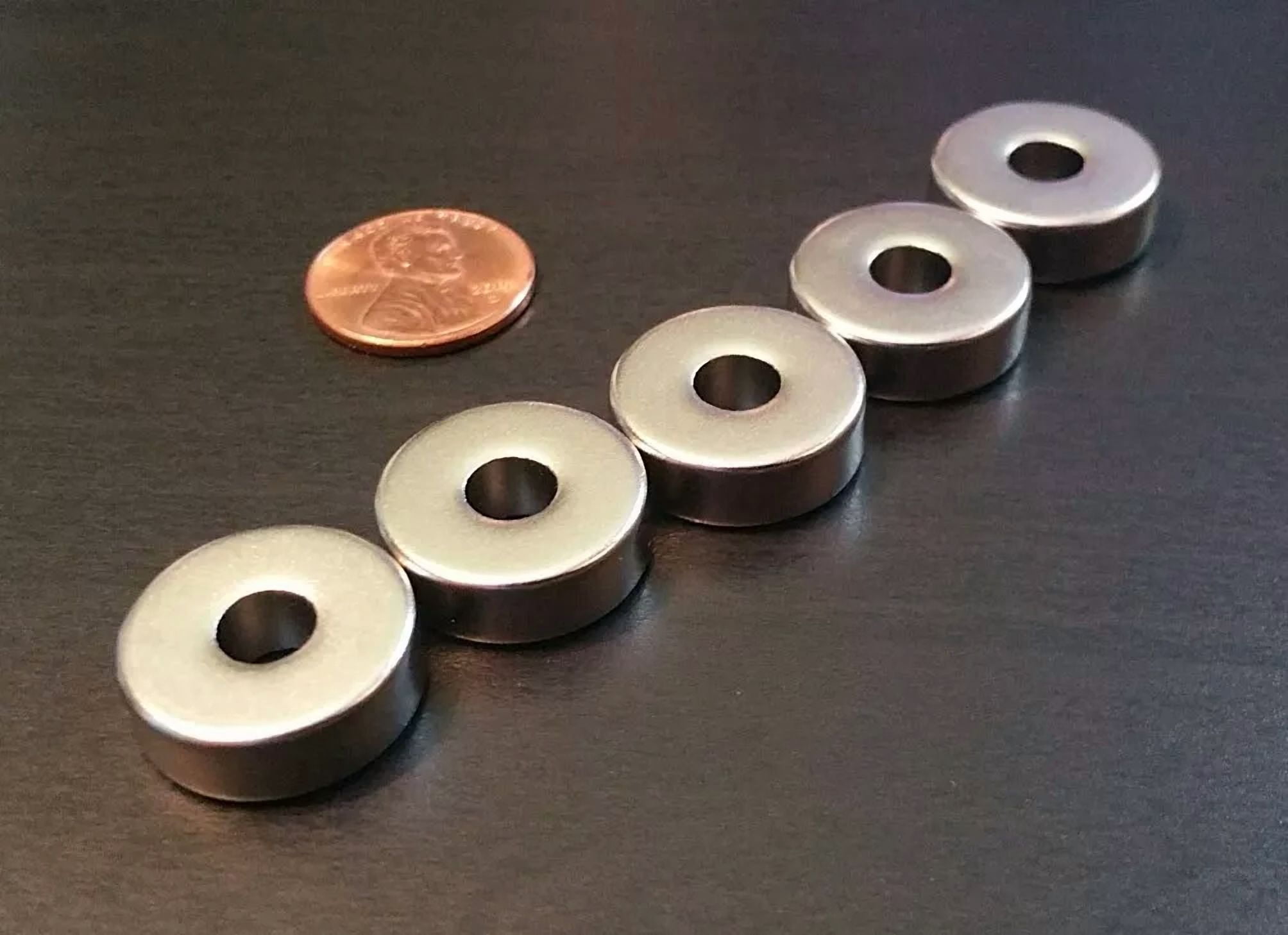 5 Large Neodymium N52 Ring Magnets Super Strong Rare Earth 3/4" X 1/4 ...