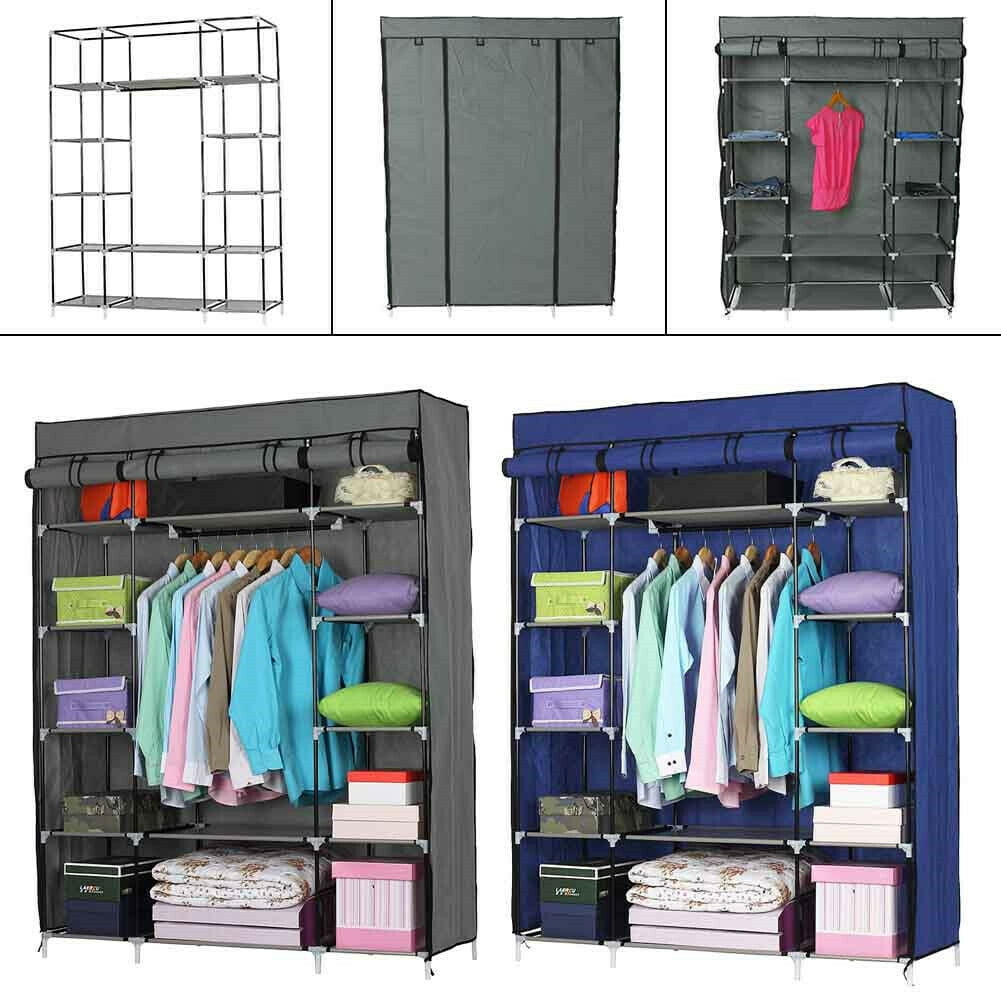 5-Layer 12-Compartment Non-Woven Wardrobe Portable Closet ...