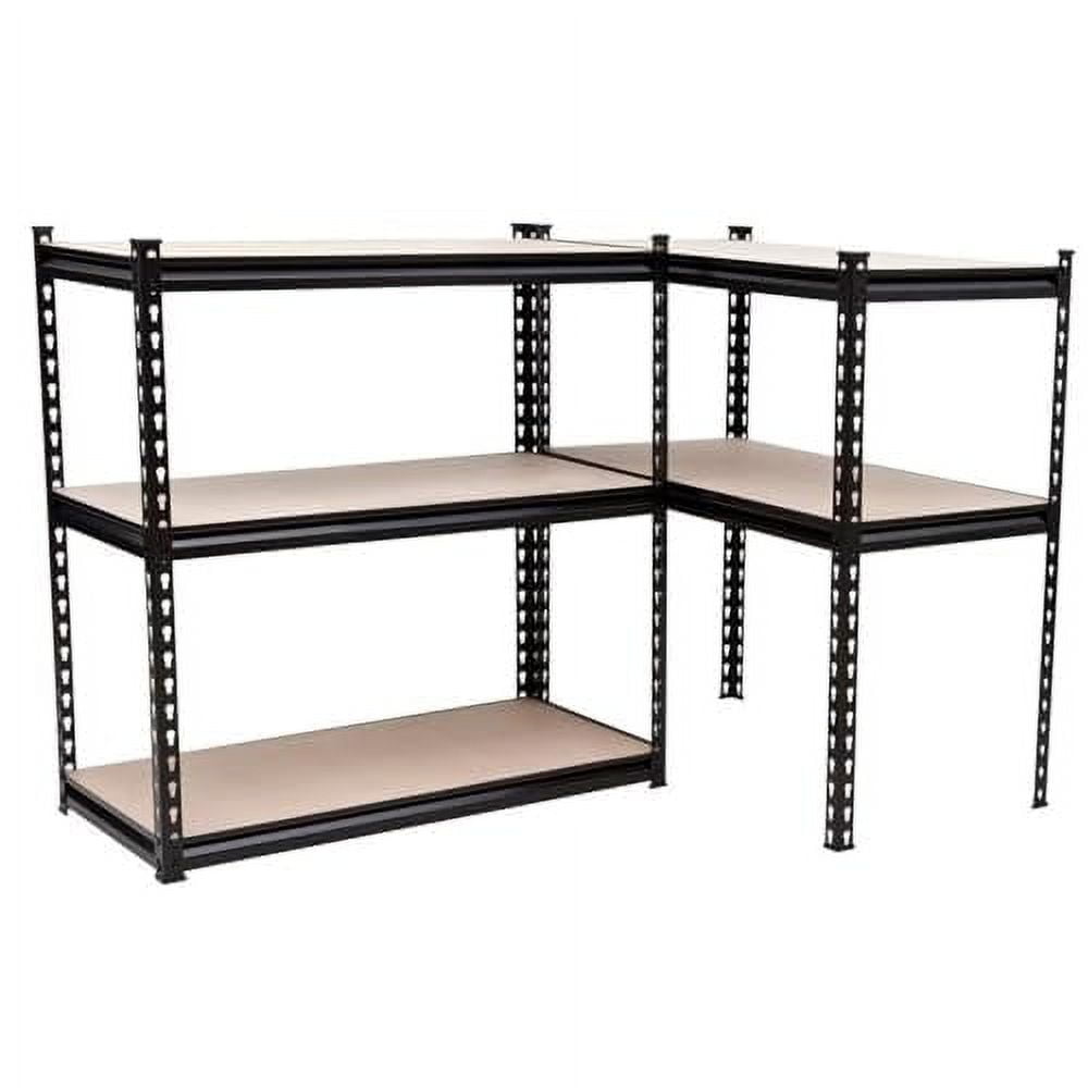 5 Layer Black Steel Storage Rack Boltless Shelving Unit Tier Layer ...