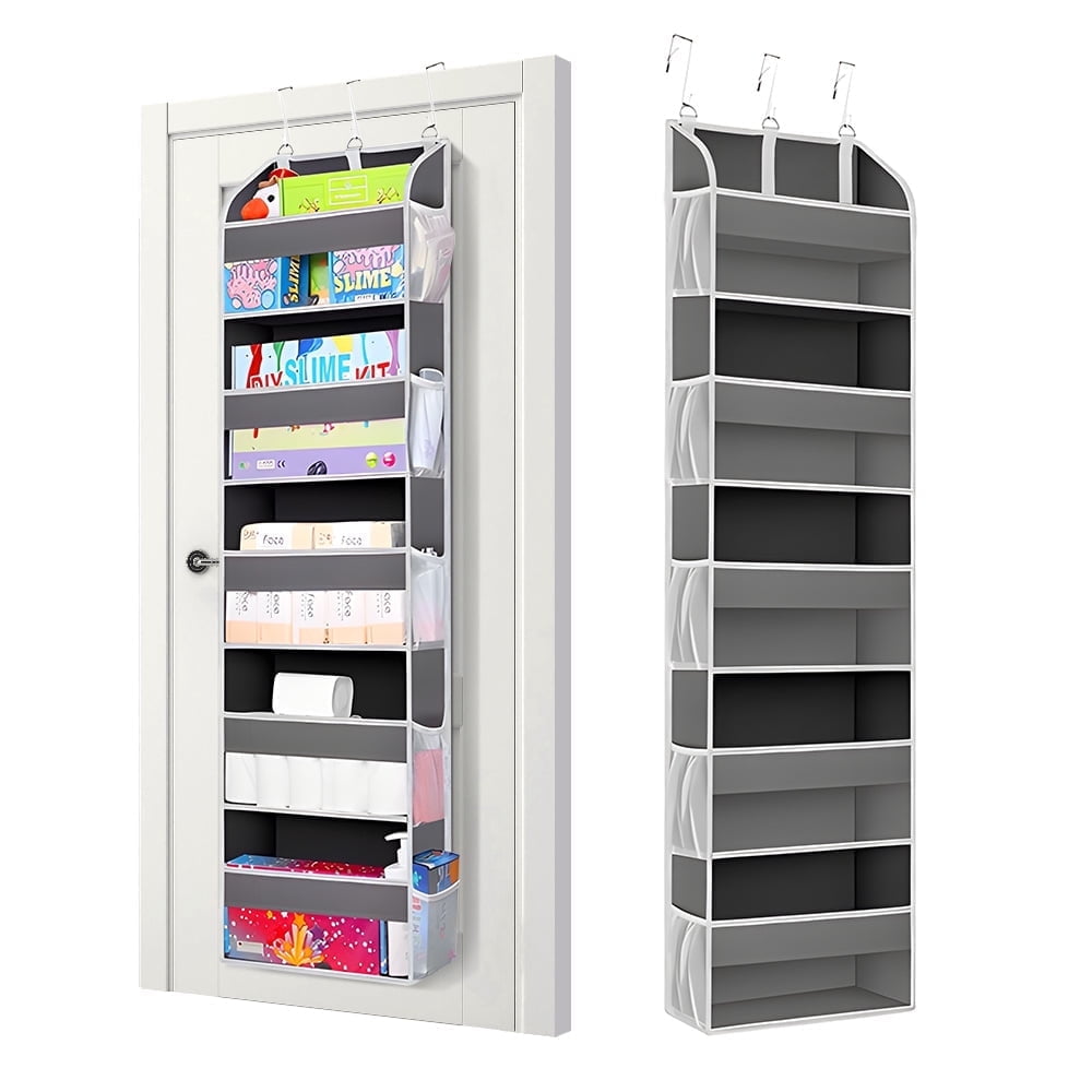 5 Layer Extra Large Over the Door Organizer with 10 Side Mesh Pockets ...