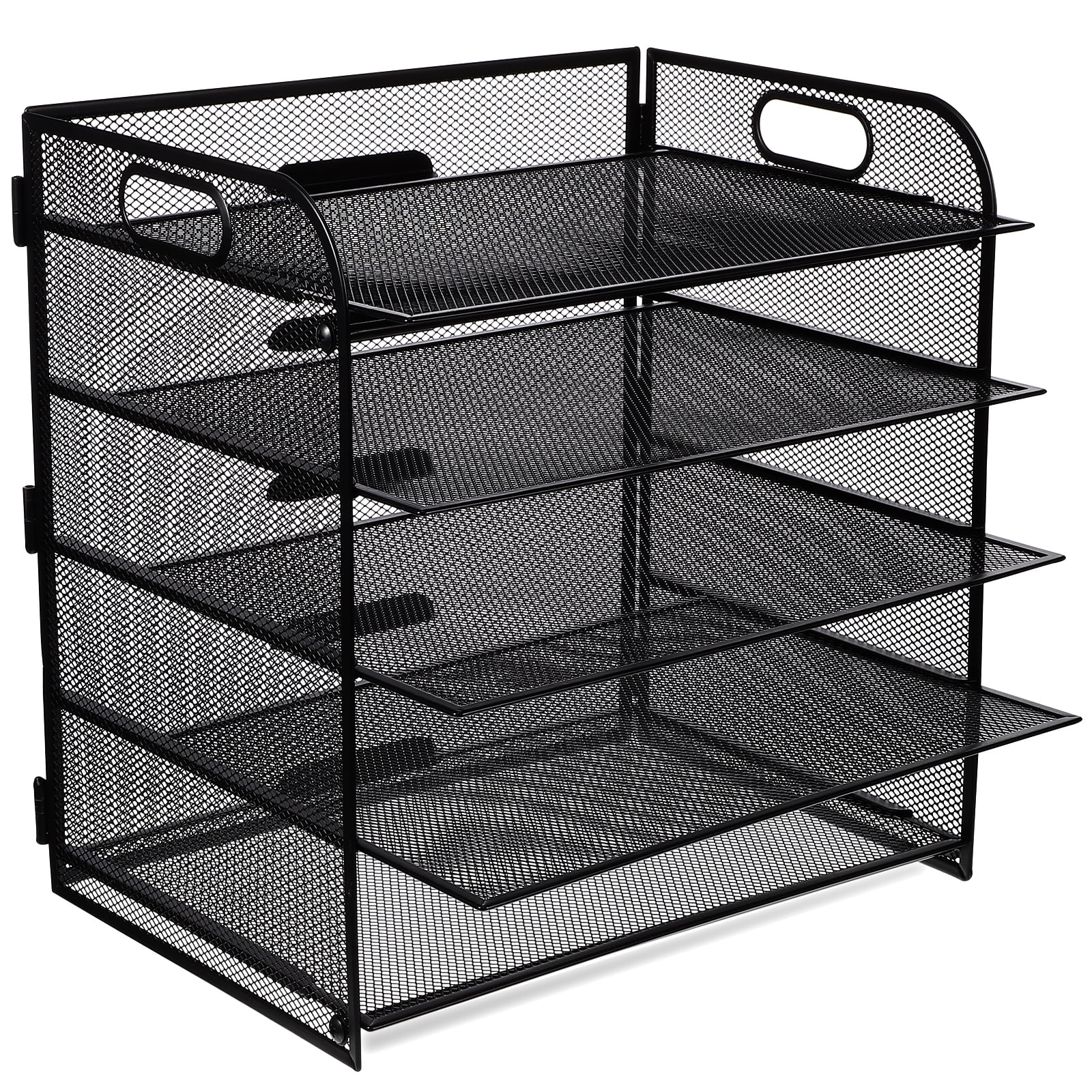 5-Layer Mesh Desktop File Organizer Storage Paper Office Black ...