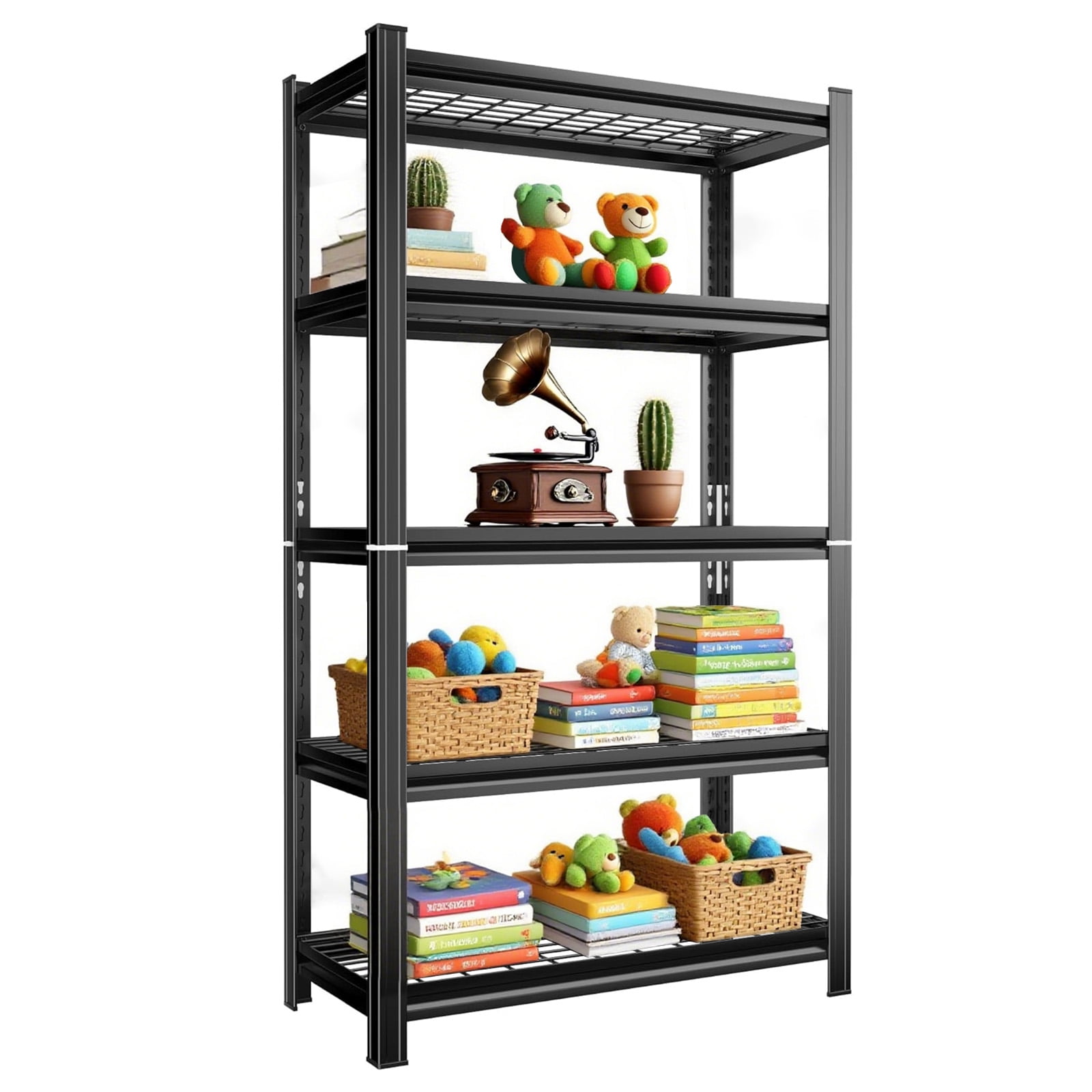 5-Layer Metal Storage Rack, Adjustable Height Storage Rack, 2000 Pound ...