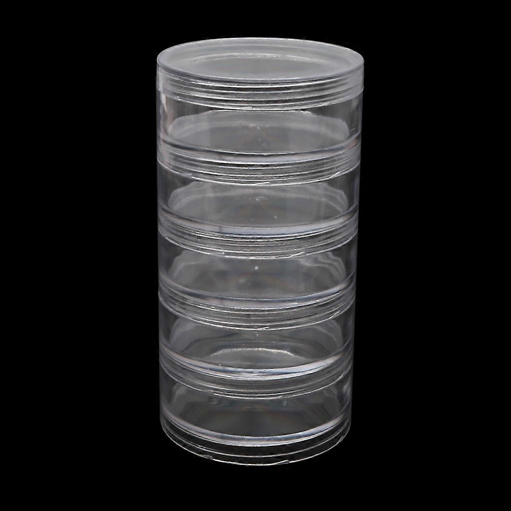 5 Layer Plastic Round Clear Storage Organizer Box with Lid for Make Up ...