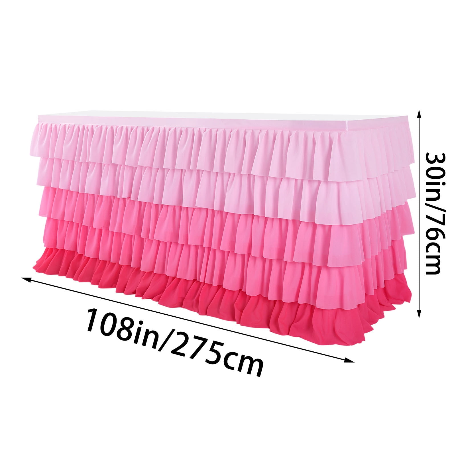 5-Layer Pleated Tablecloth 9FT Large Party Banquet Table Cover Multi ...