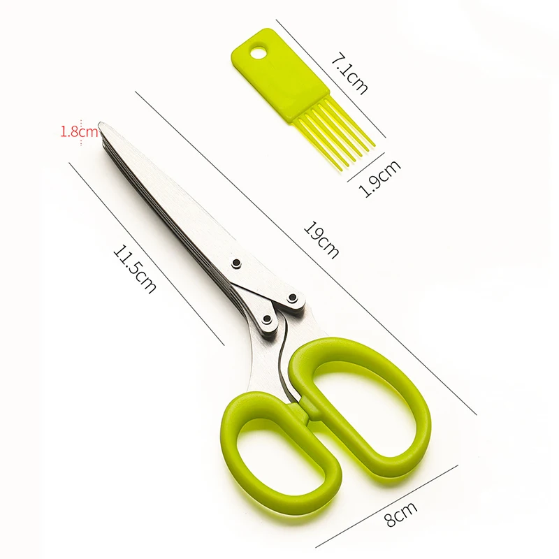 5 Layer Scallion Cutter Multi-functional Kitchen Scissors Pepper ...
