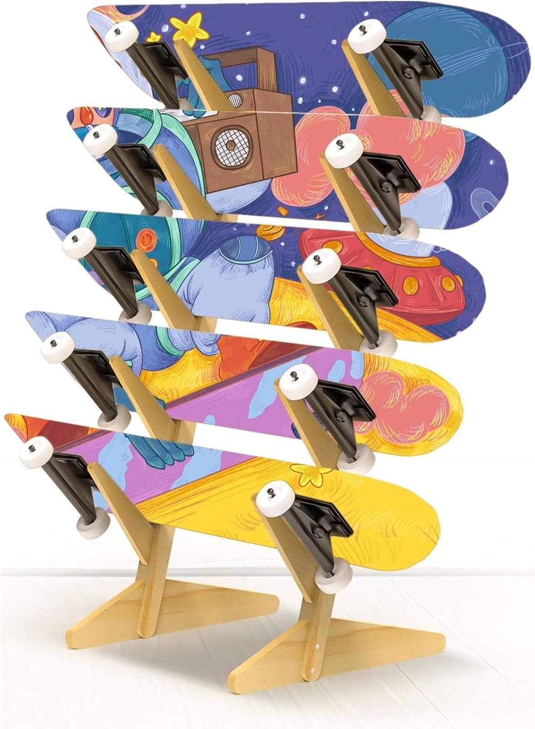 5-Layer Skateboard Racks Floor Stand Skateboard Rack Suitable for ...