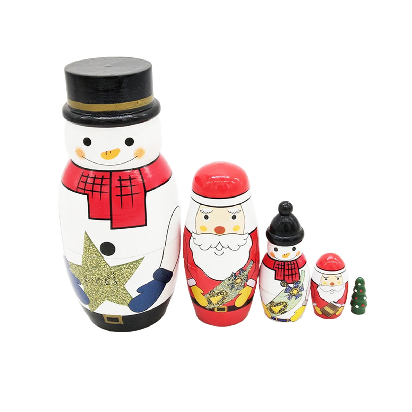 5 Layer Snowman Russian Nesting Doll Santa Claus Theme For Birthday ...