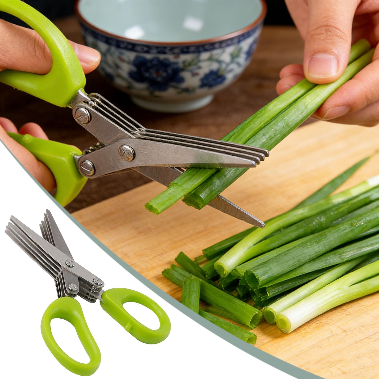 5-Layer Stainless Steel Scallion Flower Cutter for Herbs Seaweed and ...