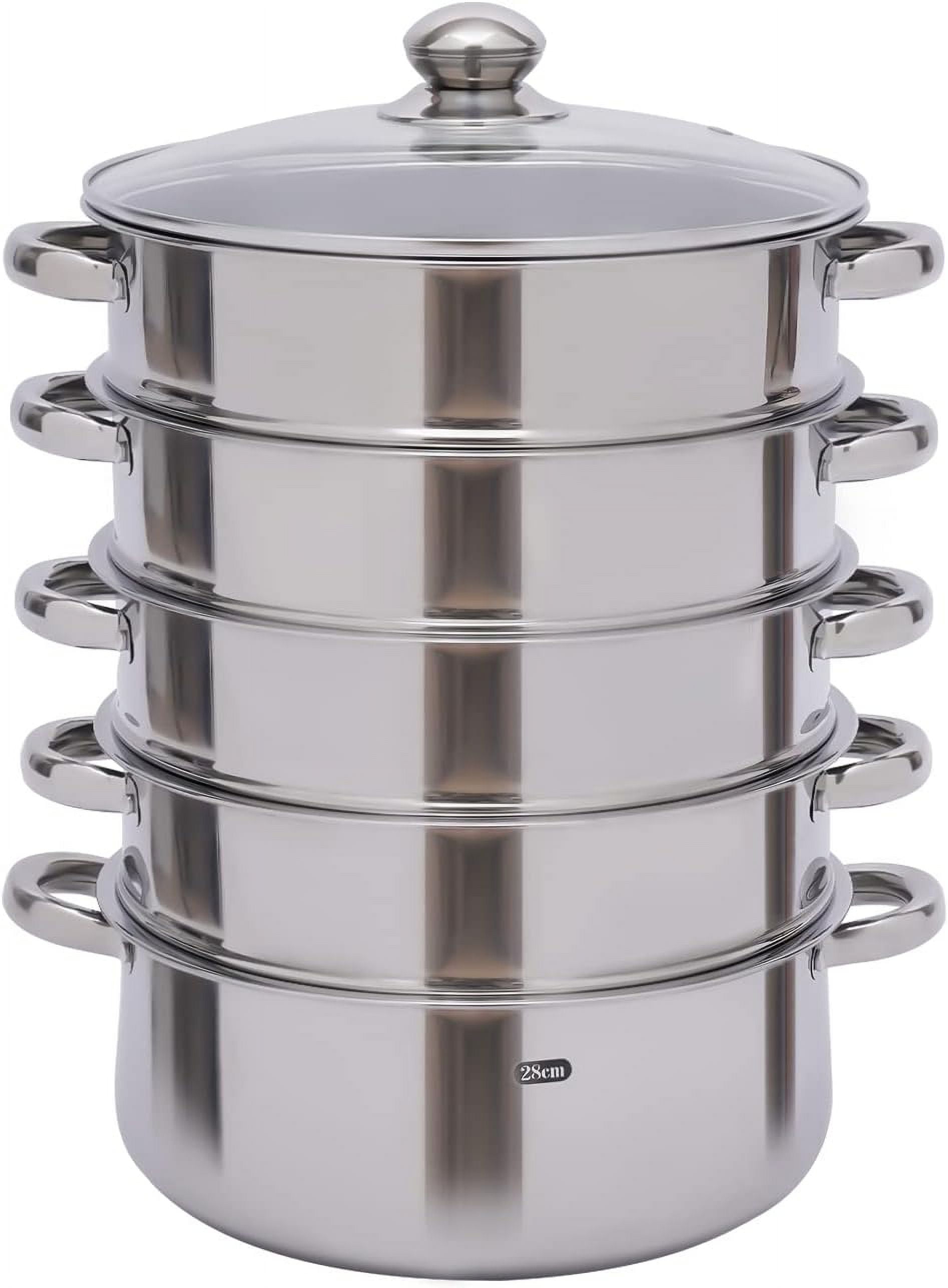 5-Layer Stainless Steel Steam Cooker - 11 Inch Steamer for Cooking Food ...