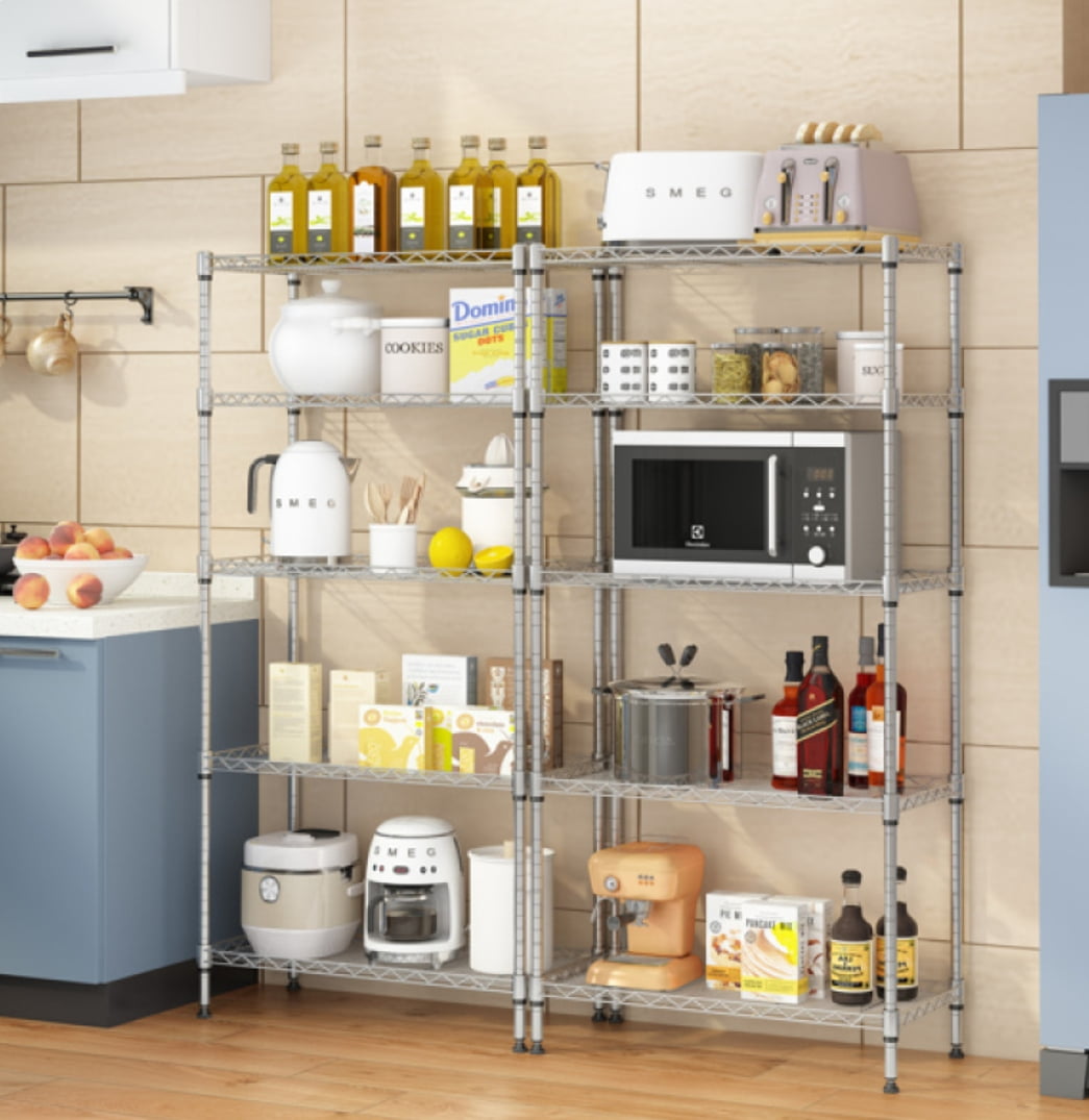 5-Layer Storage Rack, Carbon Steel Rectangular Metal Shelving Unit, 551 ...