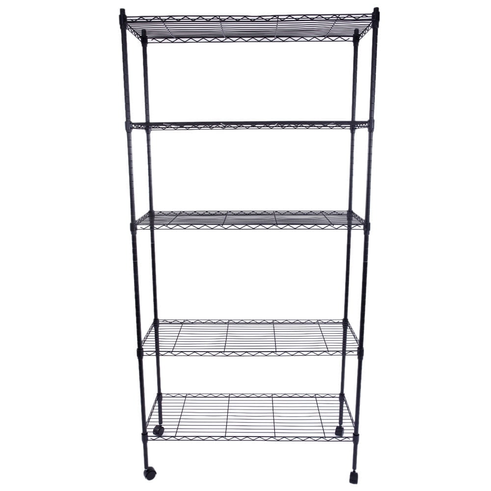 5-Layer Storage Rack Garage Shelves, Chrome Plated shelf with 1.5 ...