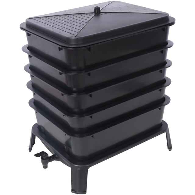 5-Layer Worm Compost Bin, 50L Worm Composter, Easy Setup Inclusive Worm ...